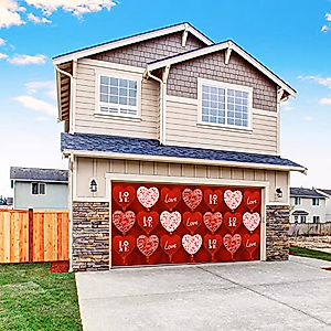 Yoiemivy 6 x 13 Ft Wedding Decorations Red Heart Garage Door Banner Large Anniversary Party Decor Banner for Photo Studio Props Bridal Shower Engagement Engaged Ceremony Decorations