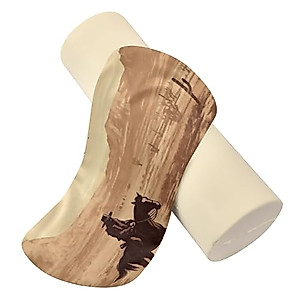 xigua Western Cowboy Neck Roll Pillow for Neck Relief with Removable Washable Cover - Memory Foam Round Cylinder Bolster, Ergonomically Designed for Head, Neck, Back, and Legs