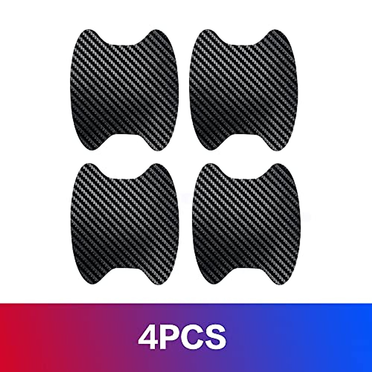 Reswish 4PCS Car Door Handle Sticker,Car Door Handle Scratch Protectors,Universal Paint Guard Car Door Cup Scratch Protection Films,Carbon Fiber Anti-Scratches Protector Sticker (Black)