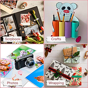 Amanbo 6 Pack Glue Tape for Scrapbooking, Scrapbook Double Sided Tape Roller for Crafts, Total 120 Ft x 0.24 in Tape Runner, Craft Supplies for Scrapbooking, Gift Wrapping and Photo Tape