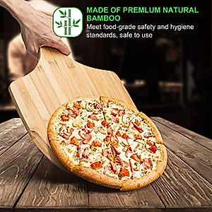 Pizza Peel, Premium Bamboo Pizza Spatula Paddle Cutting Board Handle (Baking Pizza, Bread, Cutting Fruit, Vegetables, Cheese)