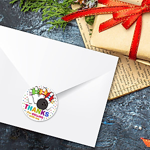 Bowling Party Thank You Sticker Labels, 2" Party Circle Stickers, Great for Party Favors, Envelope Seals & Goodie Bags（54 Count）