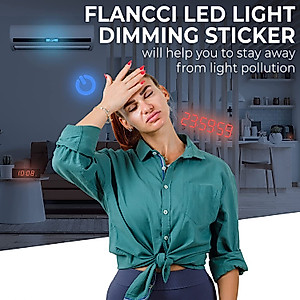 FLANCCI LED Light Blocking Stickers, Light Dimming LED Filters, (4 Sheets) Dimming Sheets for Routers, LED Covers Blackout, Dimming 80% ~ 100% of LED Lights (4Sheets = 2 Cut Out + 2 Uncut)