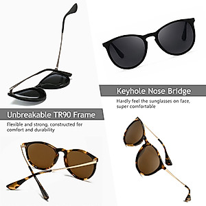 SUNGAIT Vintage Round Sunglasses for Women Men Classic Retro Designer Style