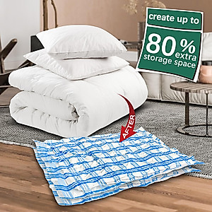 12 Jumbo Vacuum Storage Bags, Space Bags Vacuum Seal Bags for Clothes, Clothing, Comforters and Blankets