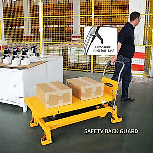 APOLLOLIFT Manual Pallet Stacker with Straddle Legs 2200lbs Capacity 63" Lift Height and Double Scissor Hydraulic Lift Table/Cart 1760lbs Capacity