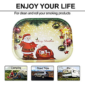 Premium Metal Tray with Soft Magnetic Lid,Small Metal Tray with Spill Proof Cover,Cute Decorative Trays,Perfect for Home and On-The-Go,7" x 5.5" （Green）