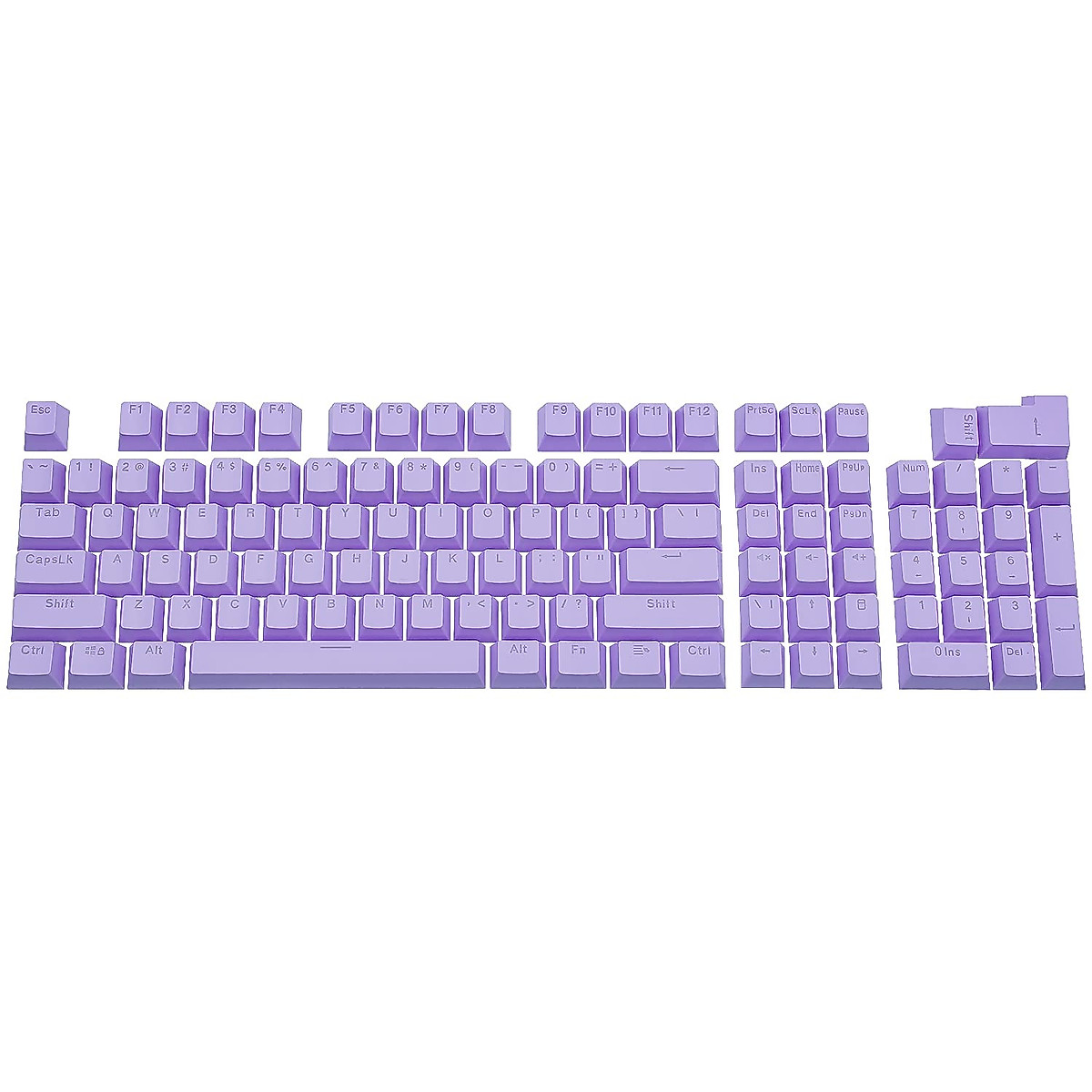Granvela ABS Keycaps Set for Mechanical Keyboards, 104 Keys | for RGB Backlit | ANSI US-Layout | Campatible with 100% 75% 65% 60% MX Keyboard- Purple