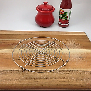 i Kito Wire Steamer Kettle Rack Holder Fit For All Pots Pans Up To 4L Cookware Easy Cooking Steaming Vegetables Foods (Small-Dia 5inch)