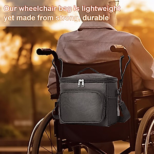 Wheelchair Bag,Wheelchair Accessories,Electric Wheel Chair Accessories Adults,Wheelchair Bags To Hang On Back,Provides Storage on Wheelchairs and Transport Chairs for Elderly and Disabled
