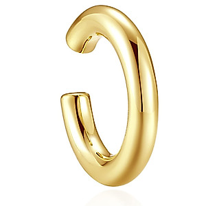 Women's Gold Thick Solid Ear Cuff | Waterproof Chunky Ear Wrap (Sold as A Single)