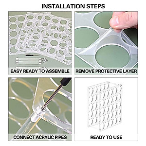 Qivine Vinyl Holder Craft Organizers and Storage, 2Pcs Craft Storage Vinyl Roll Holder with 25 Holes, Acrylic Craft Room Storage and Organization for Scrapbook