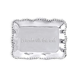 Beatriz Ball Giftables Organic Pearl Rect Engraved Tray- Friends 'Til The End