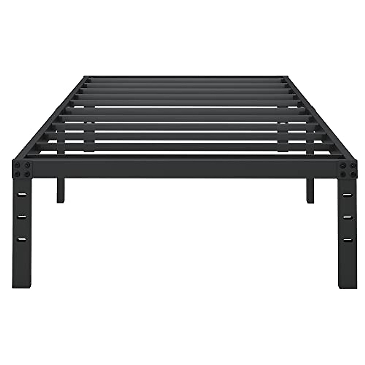 YUSENHEEI Twin Size Bed Frame 16 Inches High Metal Platform Bedframe with Slat Strips Easy Assembly Heavy Duty Strong No Need Box Spring Noise Free Non-Slip Large Storage Space Underbed