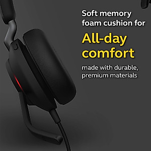 Jabra Evolve2 40 MS Wired Headphones, USB-C, Mono, Black – Telework Headset for Calls and Music, Enhanced All-Day Comfort, Passive Noise Cancelling Headphones, MS-Optimized with USB-C Connection
