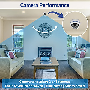 HD 5MP 4MP PoE IP 180 Degree Wide Angle Dome CCTV Security Camera 1.7mm Fisheye Lens Outdoor/Indoor H.265 with Mic/Audio Night Vision Surveillance Network Camera