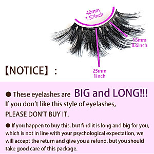 MIKIWI 25mm Lashes, Dramatic 6D Faux Mink Lashes, Fluffy Volume Eyelashes, Thick Crossed Lashes, Long Faux 25mm Mink Lashes (6D4-05)