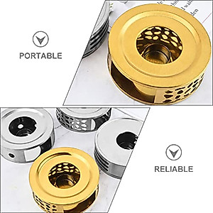 Angoily 2pcs Stainless Steel Teapot Warmer Metal Teapot Heater with Tealight Holder Candle Base Coffee Tea Warmer for Home Restaurant Camping