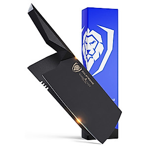 Dalstrong Meat Cleaver Knife - 7 inch - Shadow Black Series - Black Titanium Nitride Coated - High Carbon - 7CR17MOV-X Vacuum Treated Steel - Razor Sharp Kitchen Knife - Sheath - NSF Certified