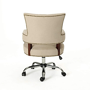 Great Deal Furniture May Traditional Home Office Chair, Wheat and Chrome