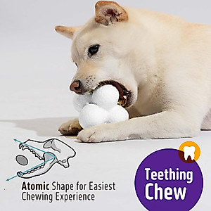 Kimee Durable Dog Chew Balls for Aggressive Chewers - Atom Teething Toys for Puppies, Medium and Large Dogs - 3 Pack