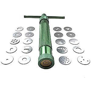 HEVERP Stainless Steel Clay Extruder Sugar Paste Extruder Cake Fondant Decorating Tool Set