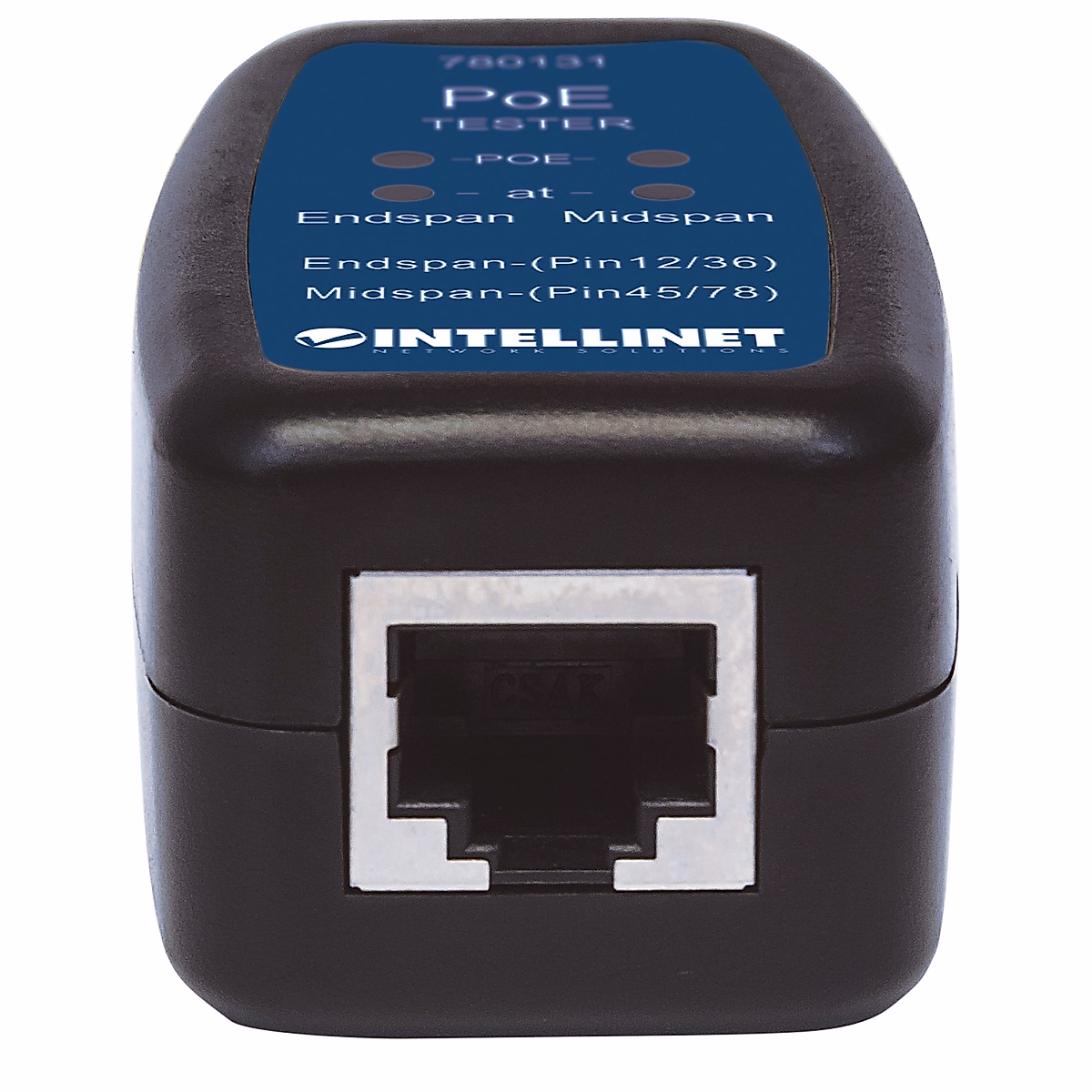 Intellinet RJ45 Poe+ Ethernet Tester – Cat6 Network Cable Checker for LAN Internet Ports, Tests Endspan Midspan Power, Detects IEEE802.3af and IEEE802.3at – 3 Yr Mfg Warranty - 780131