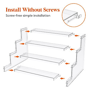 Lifewit 4 Tier Clear Display Risers Stand, 2 Pack Plastic Risers for Display, Plastic Organizers for Figures, Cupcake, Perfume, Dessert, Desktop Display Stand for Organize and Decoration