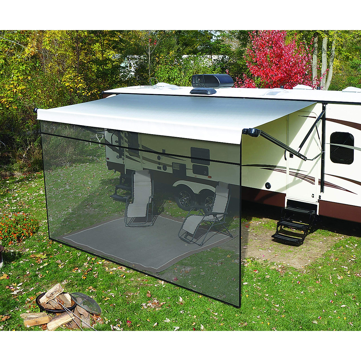 Lippert Components Super Shade Front Panel for 5th Wheel, Travel Trailer and Motorhome RV Awnings
