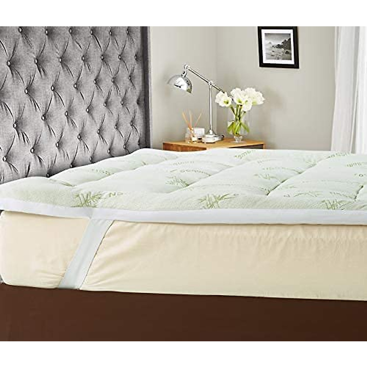 Ultra Soft Twin Mattress Topper - Viscose Made from Bamboo Mattress Pad for Back Pain Relief - Naturally Cooling for Hot Sleepers - Machine Washable