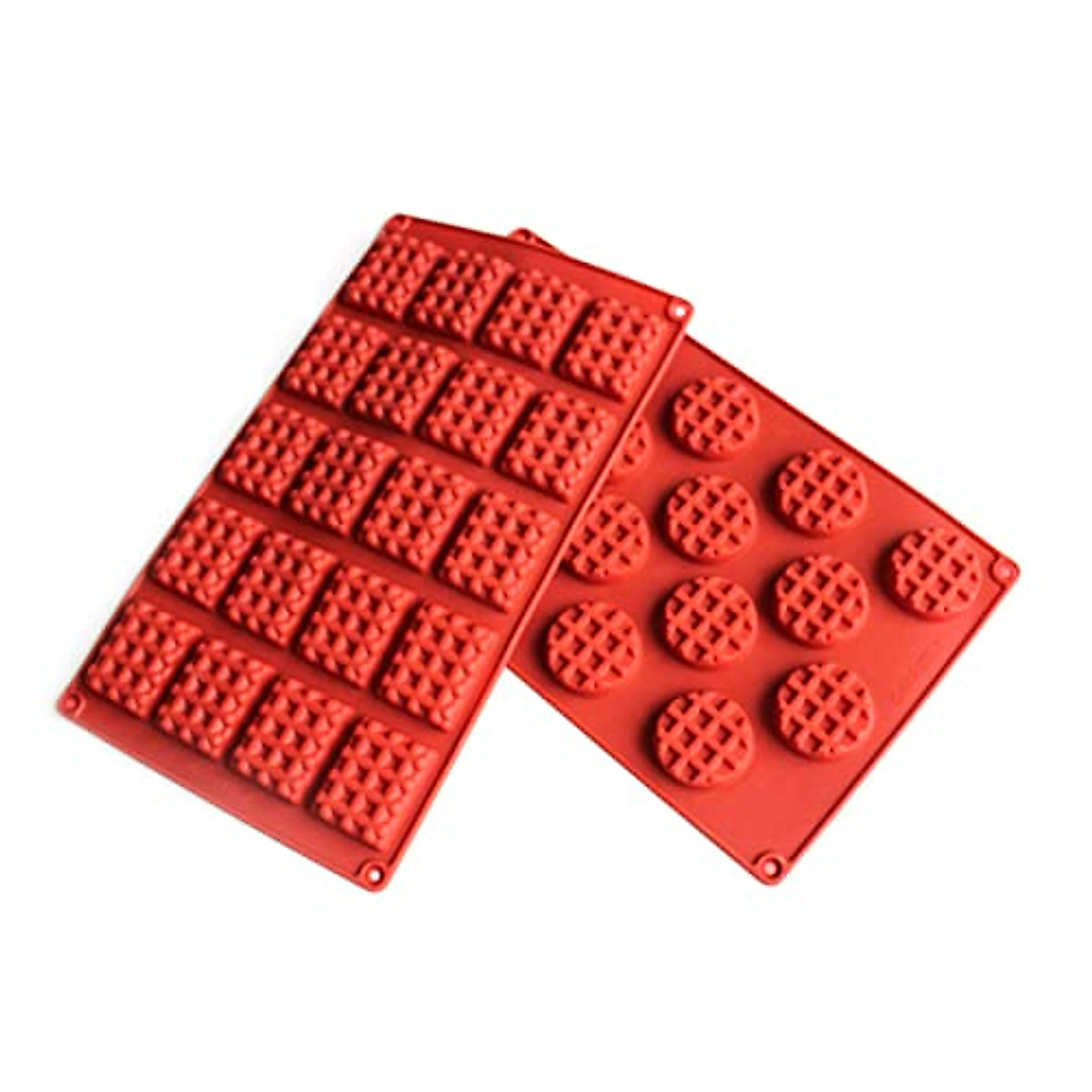 Silicone Waffle Mold Set, 2PCS/Set 18/20 Cavity Mini Silicone Waffle Mold Waffle Maker Mould, Non-stick Cake Cookie Chocolate Making Mold for Baking (C)