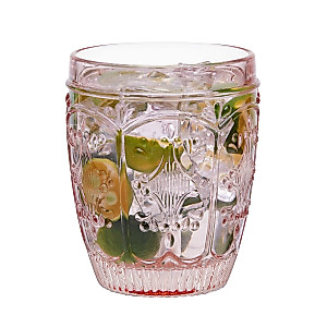 Fitz and Floyd Trestle Rocks Double Old Fashioned, Set of 4, Blush