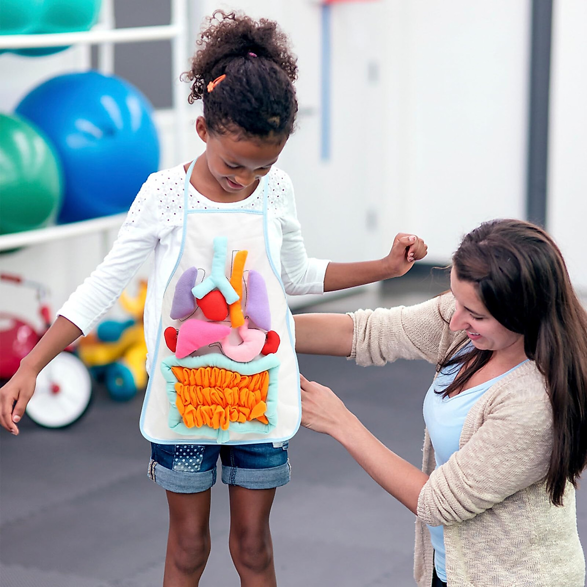 NUOBESTY 3D Apron Anatomy Apron Human Body Organs Awareness Educational Tool for Home Preschool Teaching Aid 64cm Educational