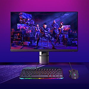 60% Keyboard Mechanical, Mini Wired Gaming Keyboard Compact 60 Percent Keyboard, RGB Backlit Hot-Swappable Red Switch Fully Programmable for Windows Laptop PC Mac,K642 Black- Transparent