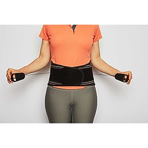 Comfort Compression Back Brace, Medium (M fits waist circumference of 33"-39") Black Lower Back brace -Clinically Proven to help and support your Active Life style and reduce pain