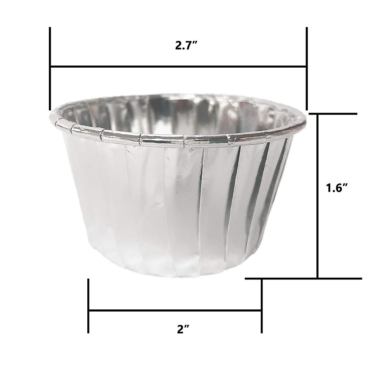 Prudance 50 pcs Muffin Liners Cupcake Baking Cups Foil Muffin Liner for Wedding, Birthday, Baby Shower, Christmas, Party (Silver)