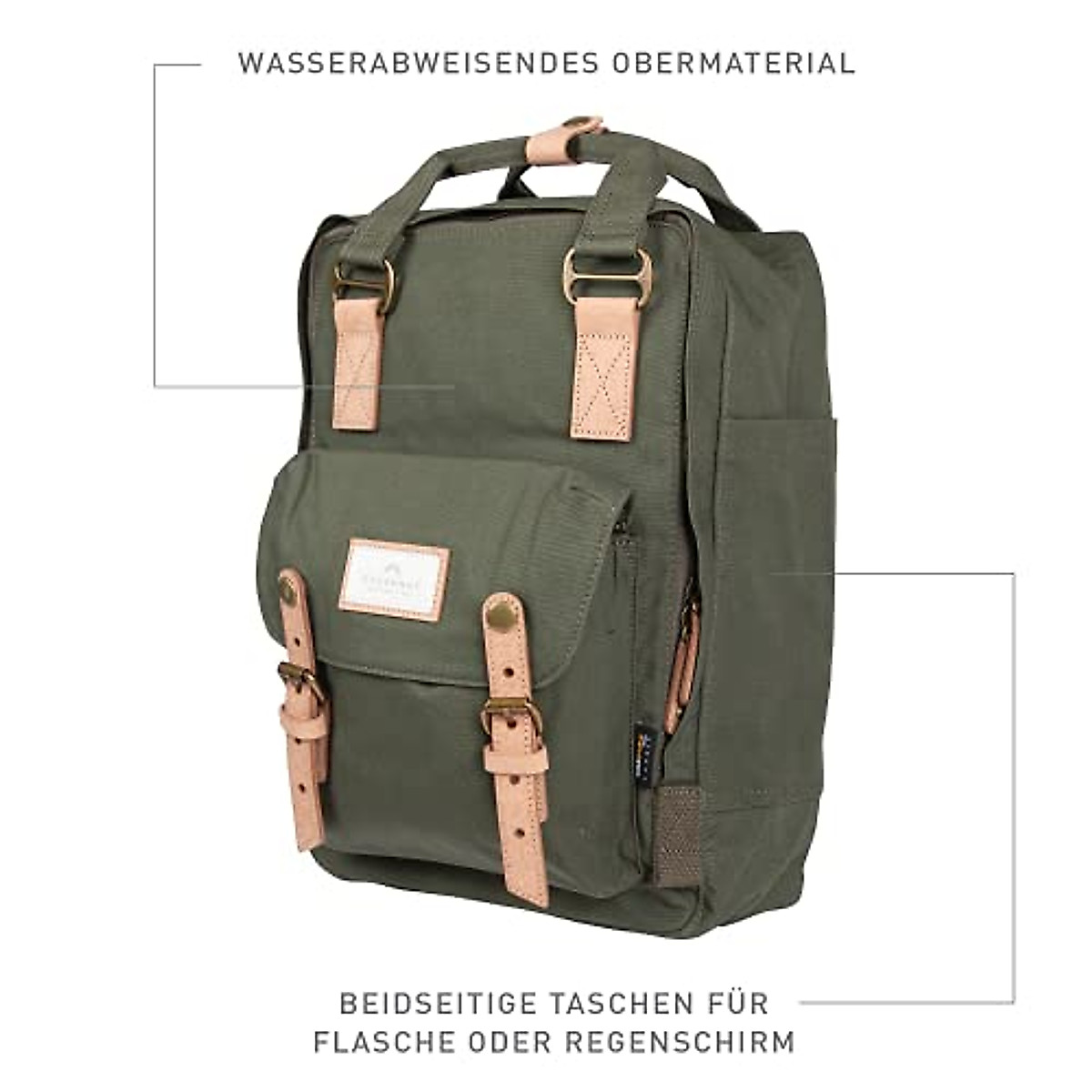 Doughnut Macaroon PFC Free Series 16L Travel School Ladies College Girls Lightweight Commuter Casual Daypacks Bag Backpack (Army)