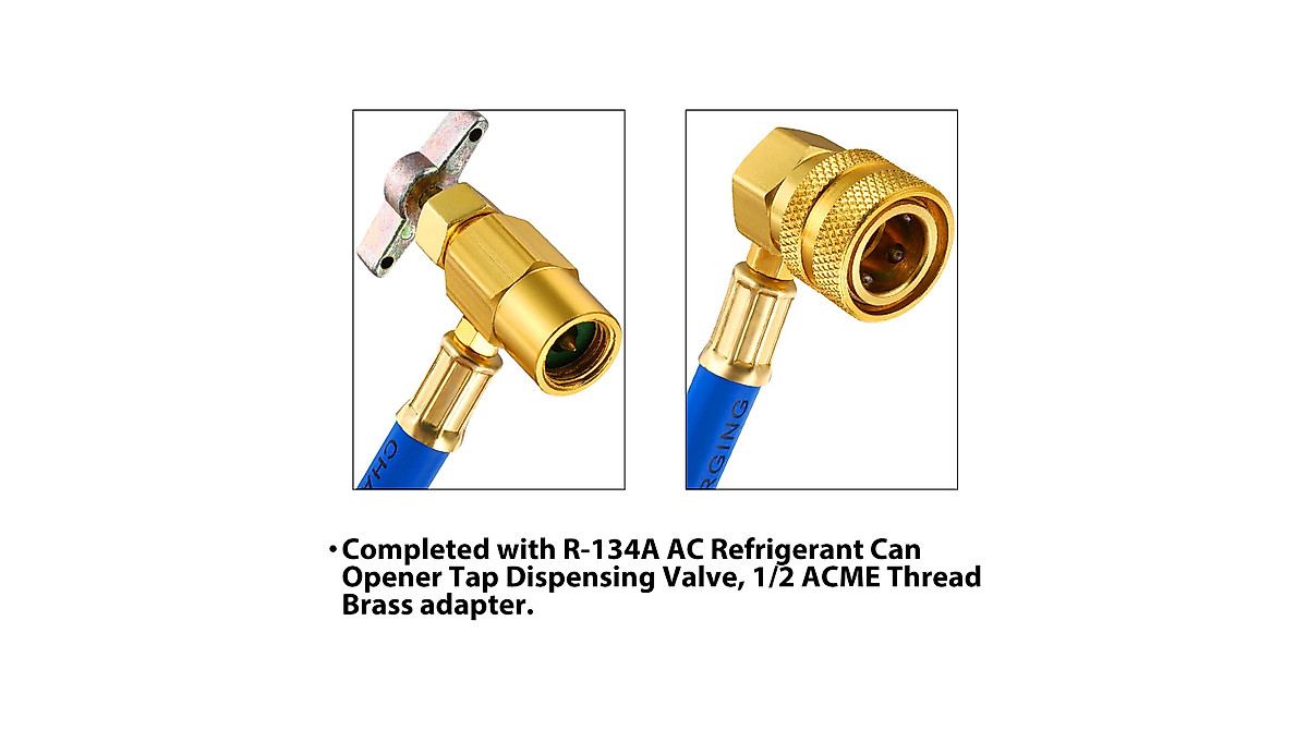 3 Piece BPV31 Bullet Piercing Valve Kits with R134a Hose and Gauge