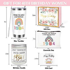 40th Birthday Gifts Women, 40th Birhtday Gifts for Her, Women 40 Gifts, 40th Gift Baskets, Unique Funny 40th Birthday Ideas, 40 Years Old Gifts for Sister Friend Mom Wife Coworker Born in 1984