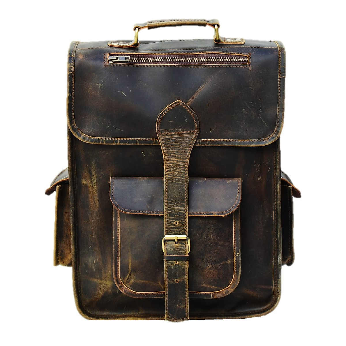 Satchel And Fable Leather Laptop Backpack Rucksack Vintage Handmade College Bag