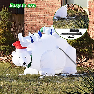 YEXEXINM 24 Set of Inflatable Stakes and Tethers, Tether with Hook Inflatable Spikes Replacement Yard Inflatable Stakes and Tethers for Halloween Christmas Holiday Inflatable Decoration Accessories