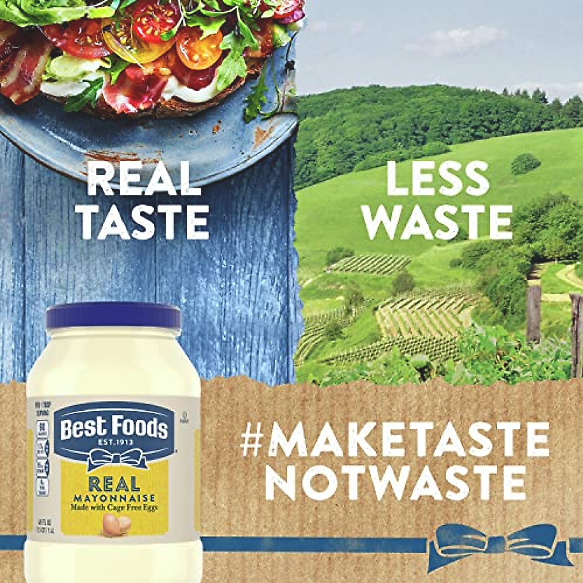 Hellmann's Real Mayonnaise Real Mayo For a Creamy Sandwich Spread or Condiment Gluten Free, Made With 100% Cage-Free Eggs 15 oz