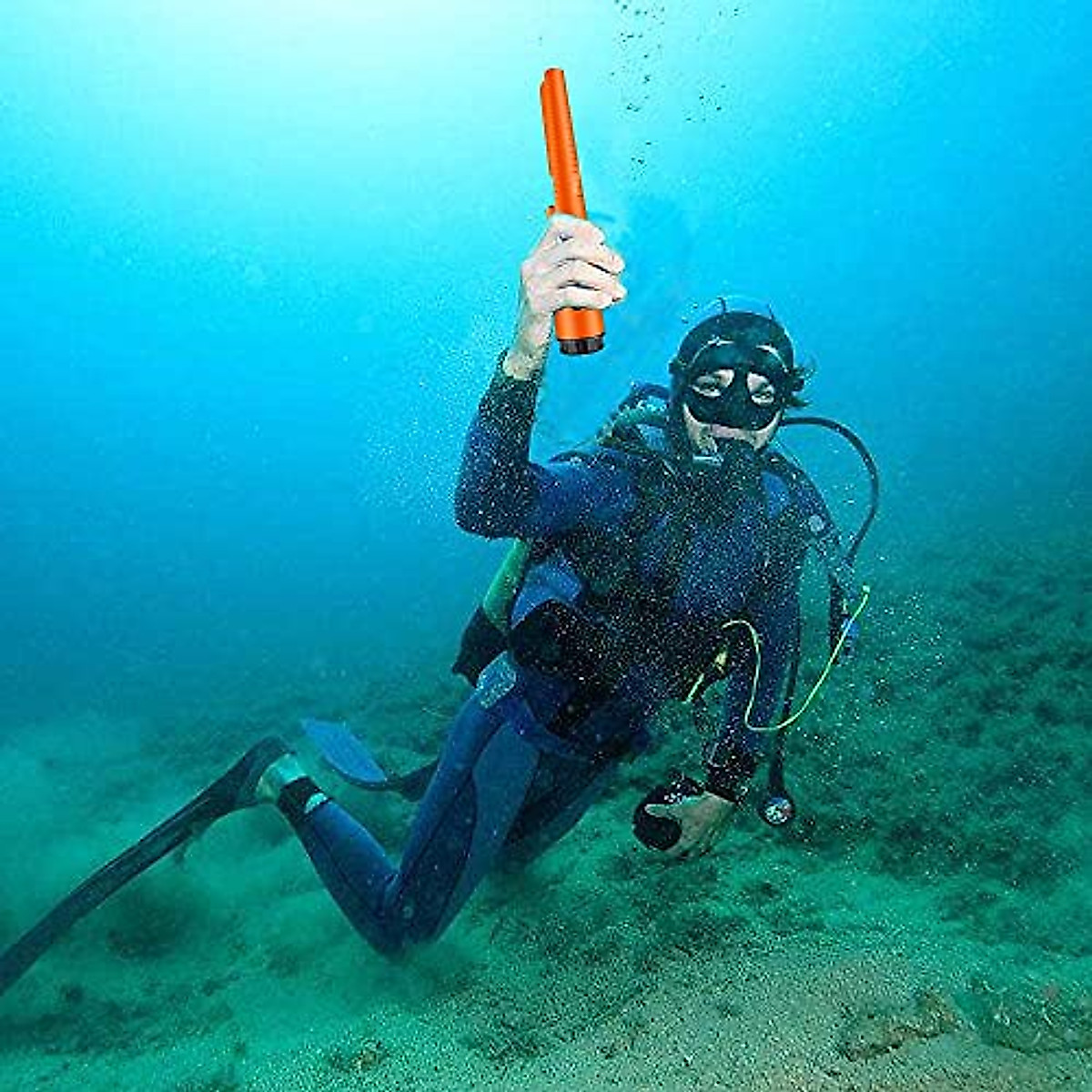 Fully Waterproof Pinpoint Metal Detector Pinpointer - 360° Search Pinpointing Finder Probe Treasure Hunting Tool Accessories for Adults and Kids (Three Mode) 2023 Hs08 Orange