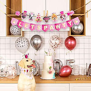 Dog Birthday Party Supplies, Dog Birthday Hat/Bandana/Bowtie/Balloon/Flag/Banner for Small Medium Large Dogs Pets, Doggie Birthday Party Supplies Decorations
