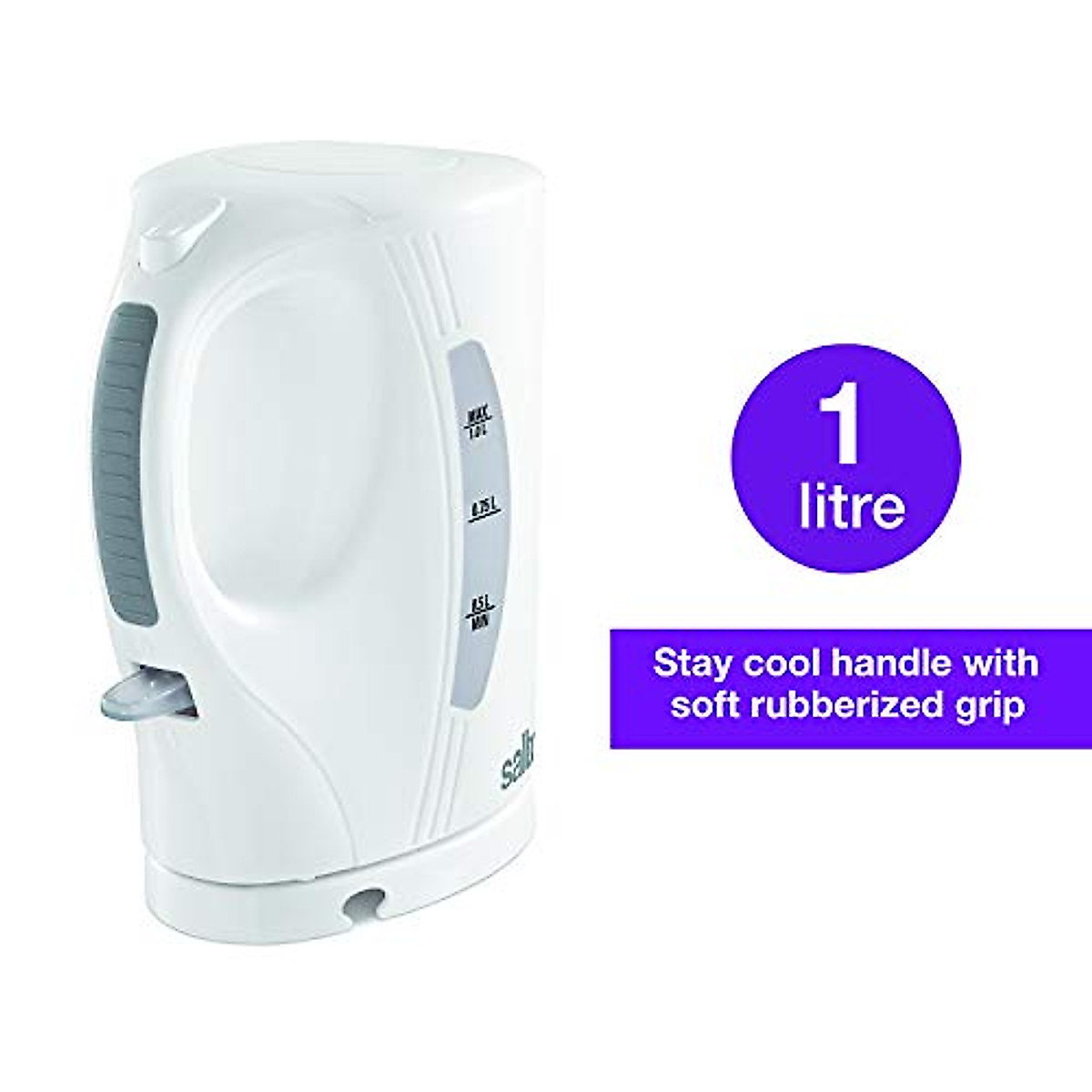 Salton Electric Cordless Jug Kettle, 1 Liter, 1 Litre, White