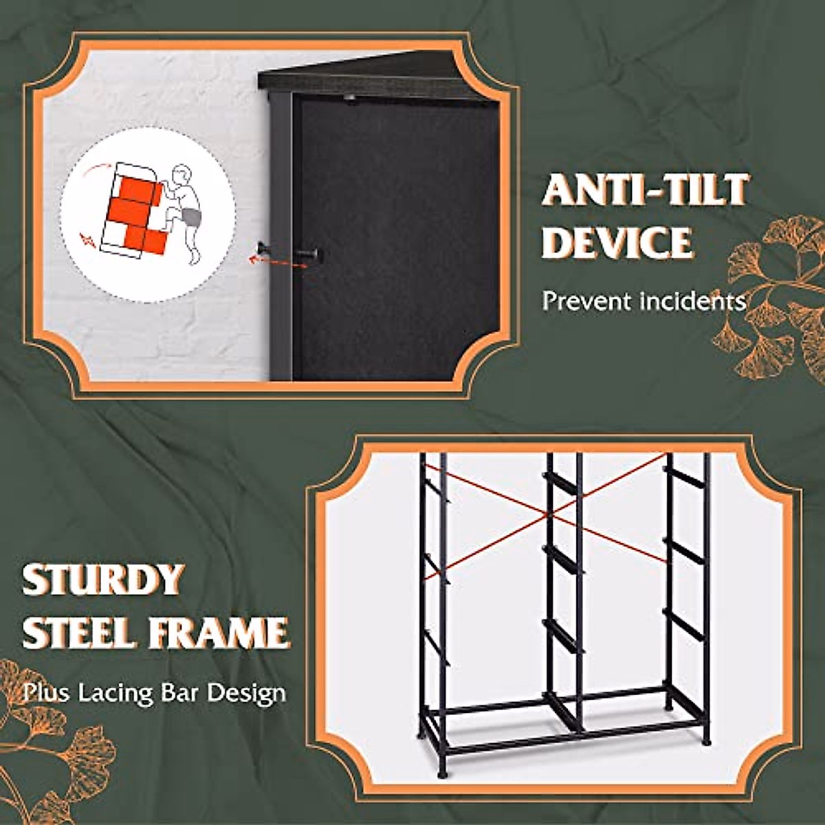 WLIVE 10-Drawer Dresser, Fabric Storage Tower for Bedroom, Hallway, Nursery, Closets, Tall Chest Organizer Unit with Fabric Bins, Steel Frame, Wood Top, Pull Handle, Charcoal Black Wood Grain Print