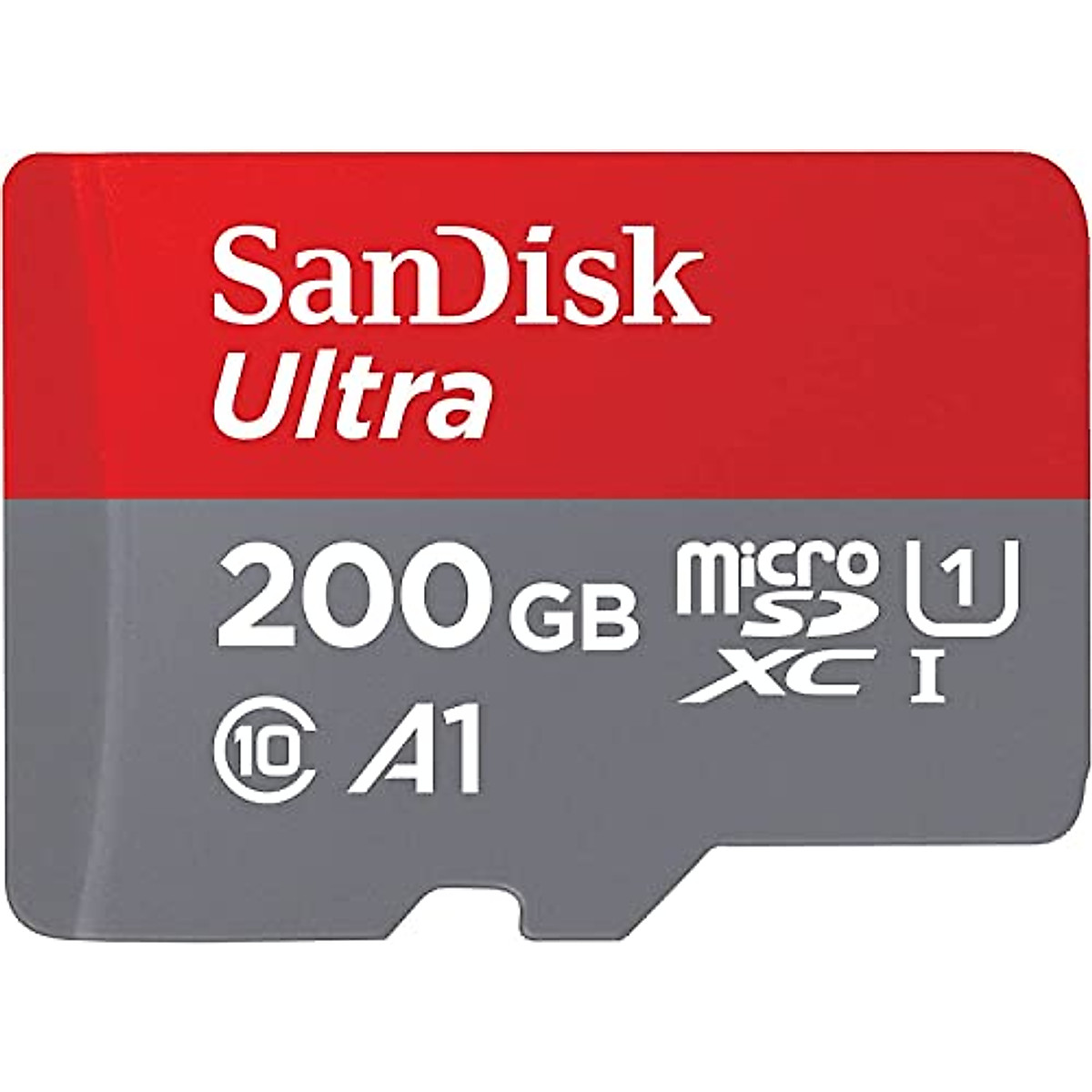 SanDisk 200GB Ultra microSDXC UHS-I Memory Card with Adapter - 120MB/s, C10, U1, Full HD, A1, Micro SD Card - SDSQUA4-200G-GN6MA, Black