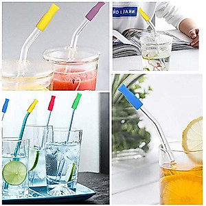 20 Pcs Silicone Straw Tips, Reusable Teeth Protectors Durable Metal Straws Tips Covers, Prevent Scald Straw Covers Fit for 6mm Wide Stainless Steel Straws