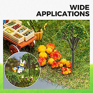 Yetaha 20PCS Mini Fairy Garden Model Trees, Miniature Plant Ornament Models Green Diorama Supplies for DIY Craft Train Landscape Railroad Scenery Sand Military Layout Model War Gaming Terrain