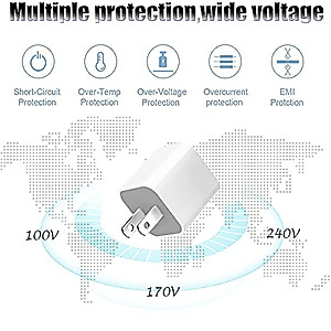 FANGBEN USB Wall Charger Block,4Pack USB Charger Plug Box Charging Cube Cell Phone Brick Compatible with iPhone Xr X Xs Xs Max SE 8 8 Plus 7 7 Plus 6 6s Plus 5 5S